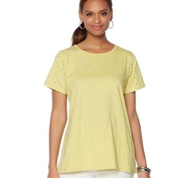 Diane Gilman | Tops | Diane Gilman Dg2 Knit Embellishedslv Top 5357 ...